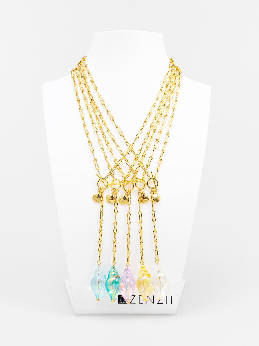 Iridescent Seashell Lariat Necklace Pack – ZENZII Wholesale
