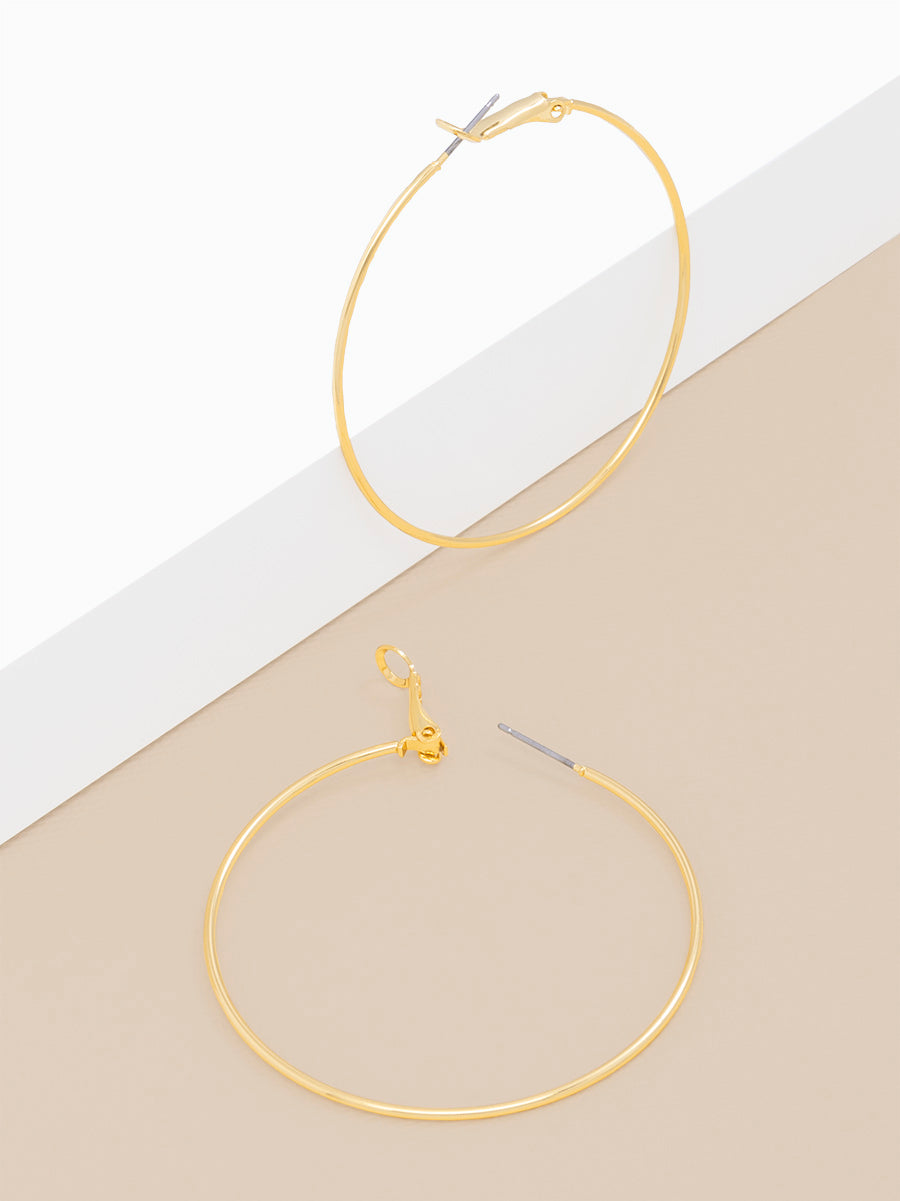 Large Metal Slim Hoop Earring | ZENZII Wholesale Jewelry