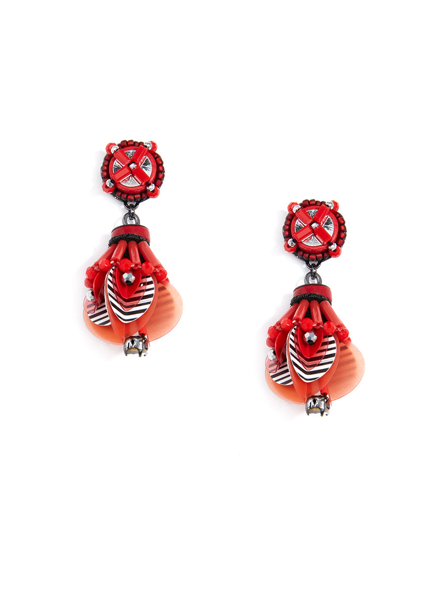 Striped Sequin Drop Earring | Stylish Costume Earrings | ZENZII Wholesale