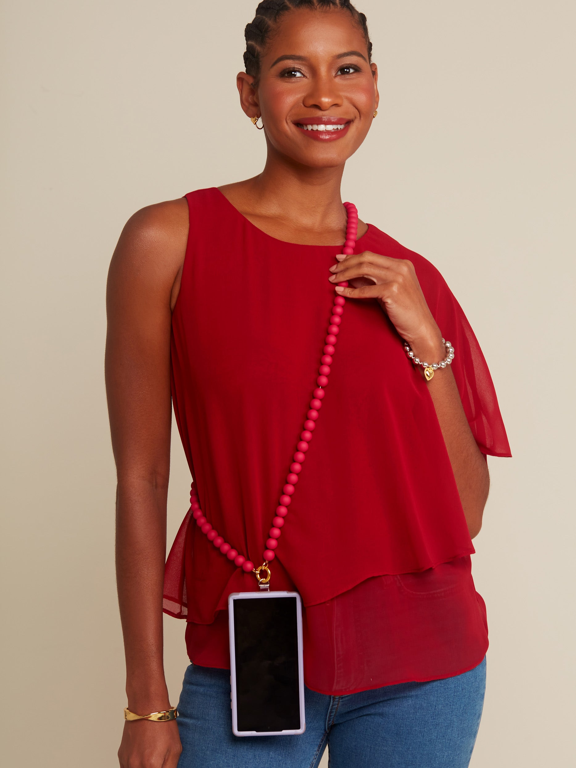 Matte Resin Beaded Crossbody Phone Lanyard | ZENZII Wholesale Jewelry