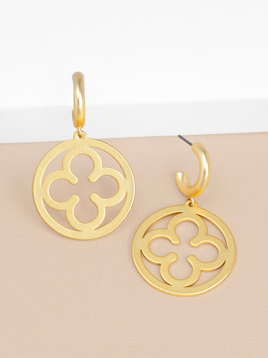 Matte Metal Clover Small Drop Earring – ZENZII Wholesale
