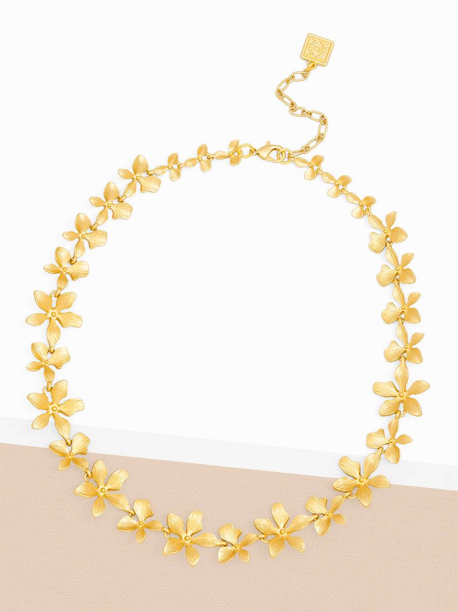 Metal Graduated Flower Collar Necklace | ZENZII Wholesale Jewelry