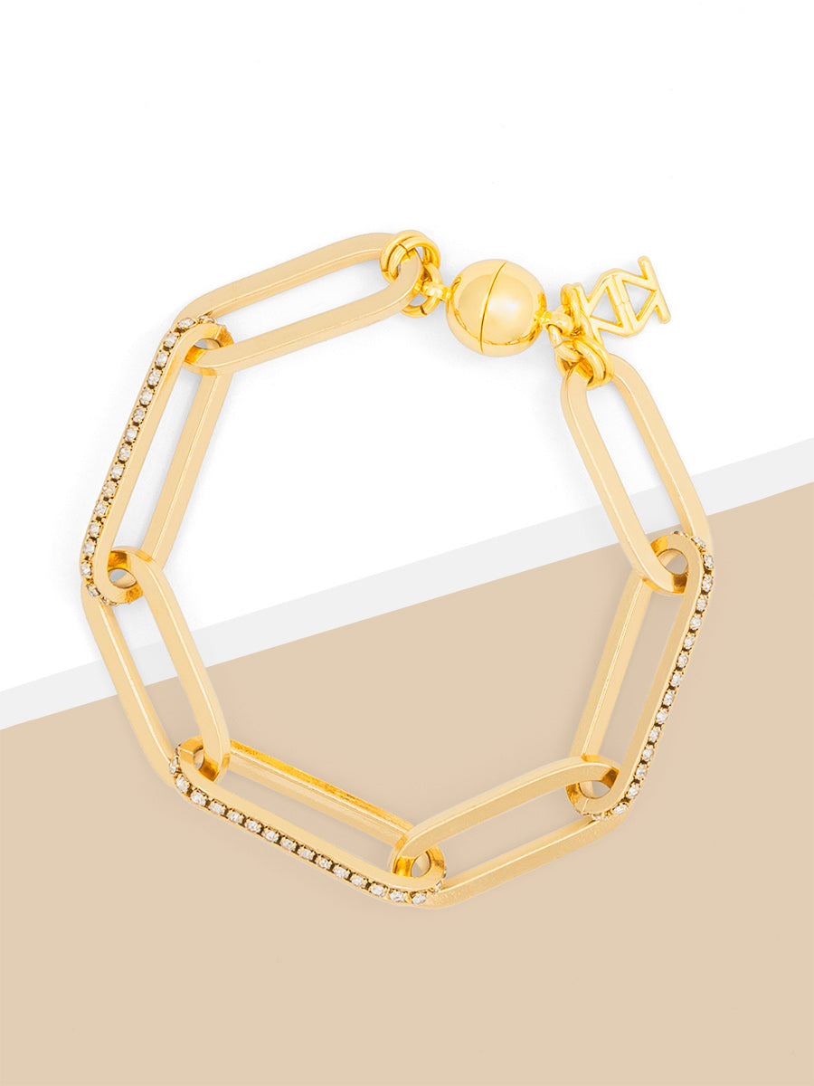 Alternating Crystal Links Bracelet | ZENZII Wholesale Jewelry