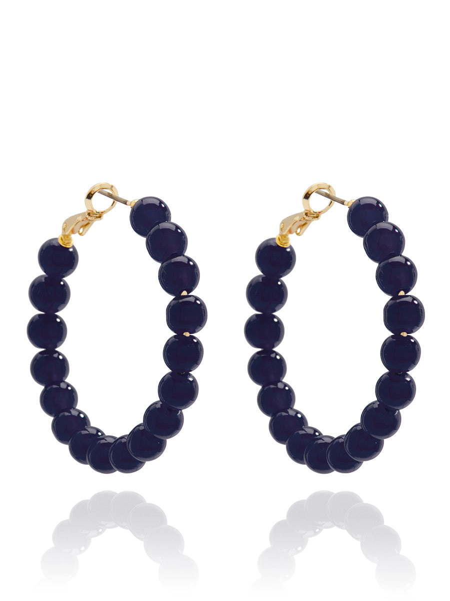 Medium Glass Bead Hoop Earring – ZENZII Wholesale